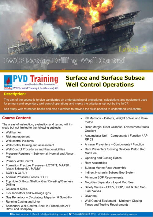 IWCF WELL CONTROL LEVEL 2 - PVD Training - The Best Training Provider