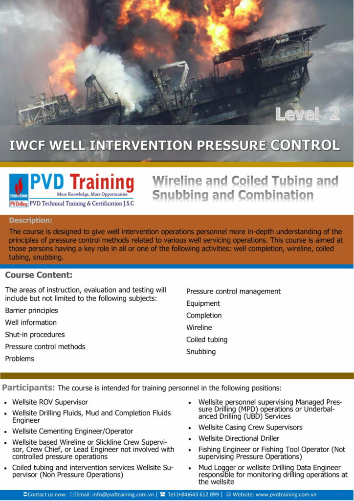 IWCF WELL INTERVENTION LEVEL 2 - PVD Training