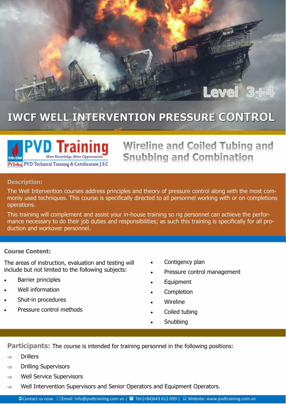 IWCF WELL INTERVENTION LEVEL 3,4 - PVD Training - The Best Training ...